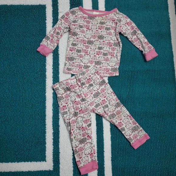 Swiggles | Pajamas | 4 Swiggles Girls Pink Kitty Cat Pattern Pajama Set ...